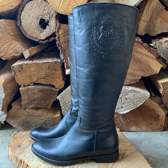 Laura Busi | Shoes | Laura Busi Black Leather Riding Boots | Poshmark